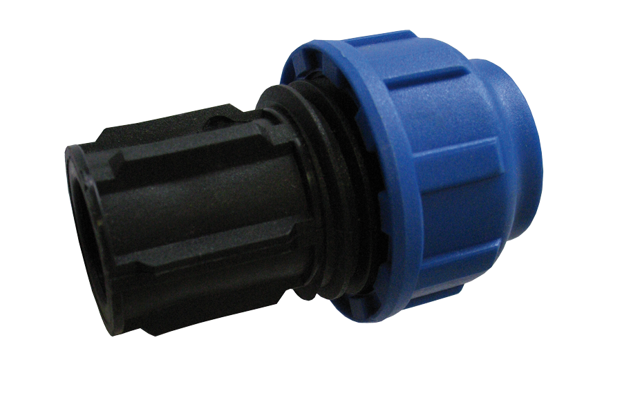 End plug for 25 mm PE pipe, screwed